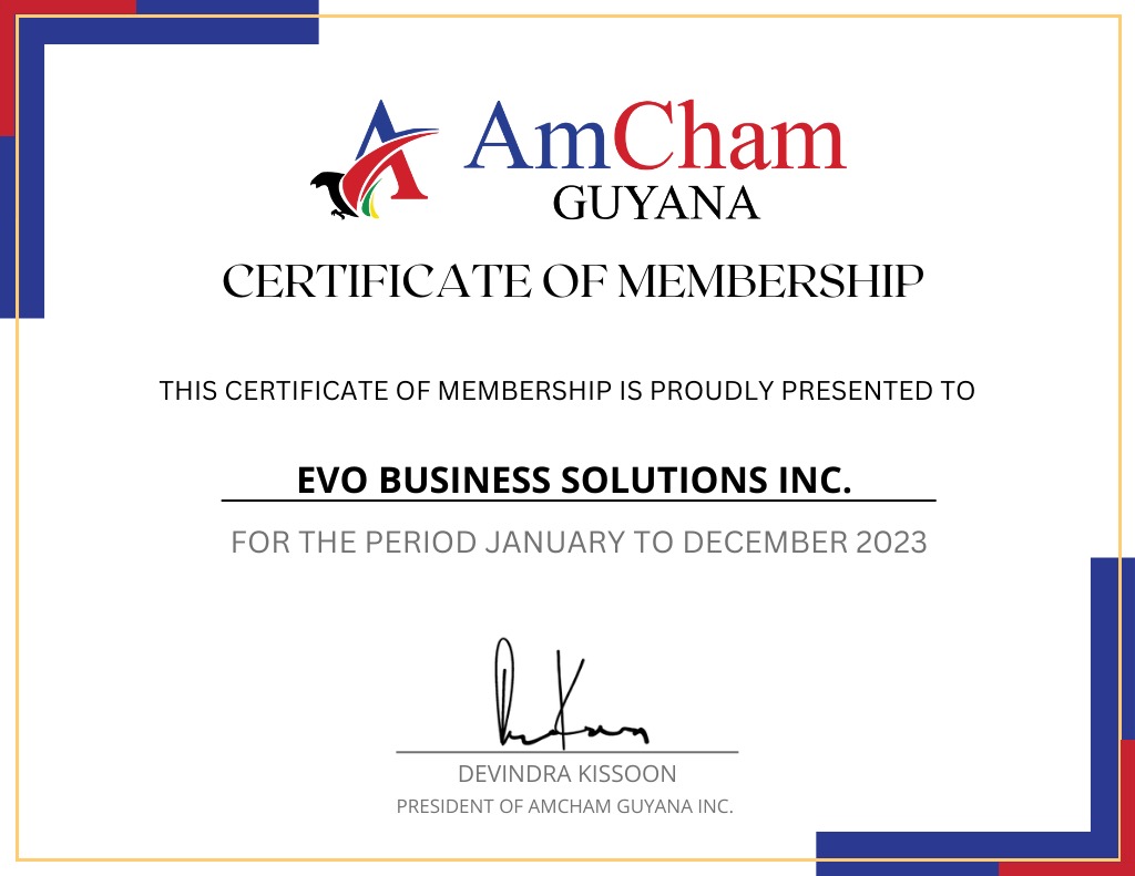 Certifications – EVO Business Solutions Inc.